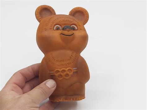 Vintage Olympic Symbol Misha Bear Soviet Rubber Toy Etsy