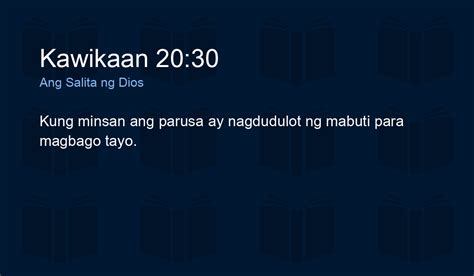 Kawikaan 20 30 Asnd Kung Minsan Ang Parusa Ay Nagdudulot Ng Mabuti