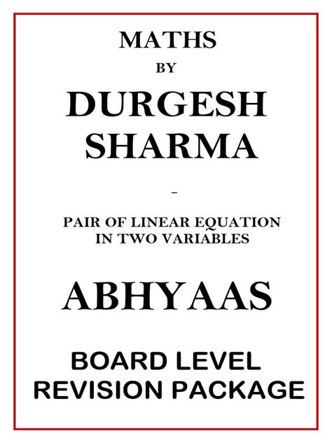 3 linear equation revision package pdf equations area