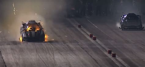Check Out This Nitromethane Funny Car Engine Exploding Into A Ball Of