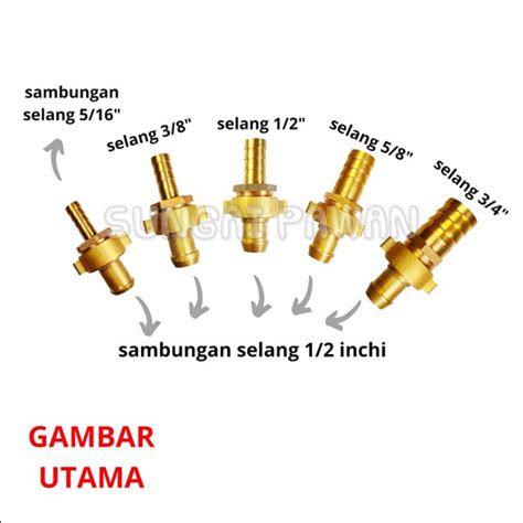 Jual Sambungan Connector Penyambung Konektor Antar Hose Dua Ukuran