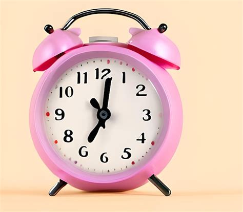 Premium Ai Image Vintage Alarm Clock Showing 8o Clock Time Against Beige Background Photo Ai