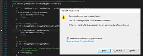 Crash If Floating Window Is Docked And Then Undocked Quickly · Issue