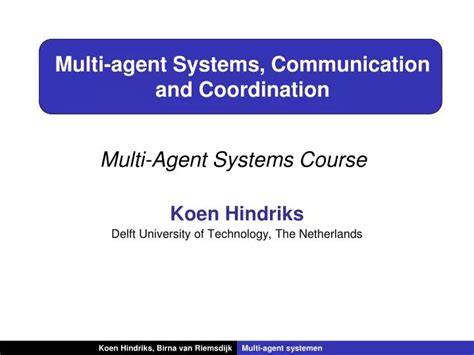Ppt Multi Agent Systems Communication And Coordination Powerpoint