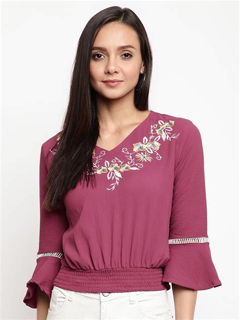 Buy Mayra Floral Embroidered Crop Top Tops For Women 21883820 Myntra