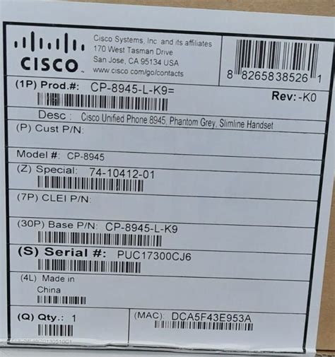 Telefone Ip Cisco Voip Cp 8945 Novo Pop Shop