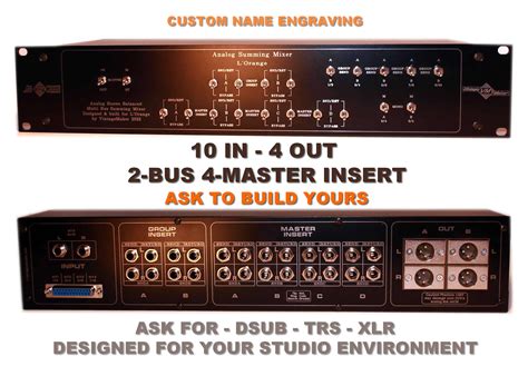 2U Rack 10 Input 2 BUS 4 Insert Summing Mixer