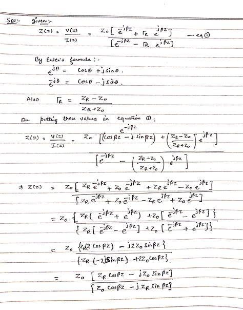 Solved Deriveprove The Generalized Impedance Transformation Equation