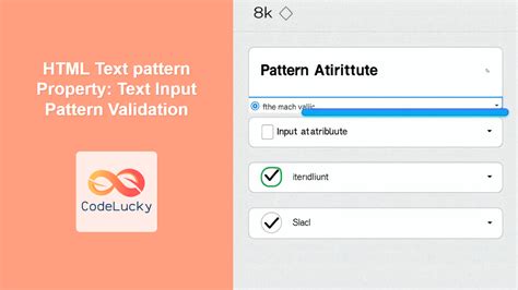 Html Text Pattern Property Text Input Pattern Validation Codelucky