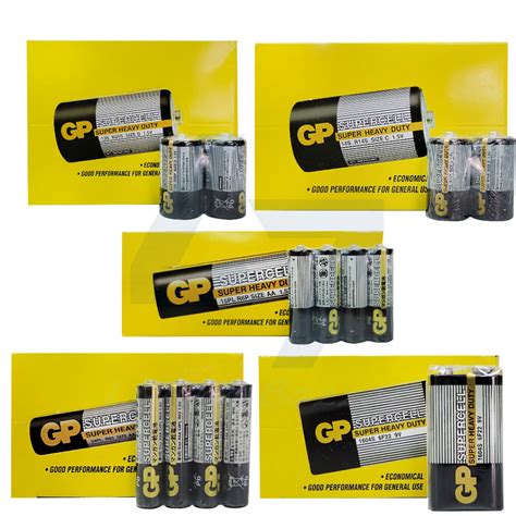 Gp 超霸 黑 超級碳鋅電池 1號 2號 3號 4號 9v 盒裝 蝦皮購物
