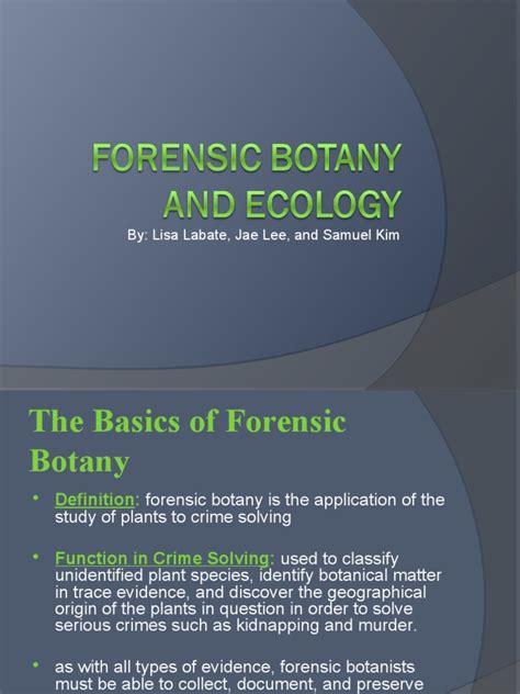 Botany Pdf Botany Forensic Science