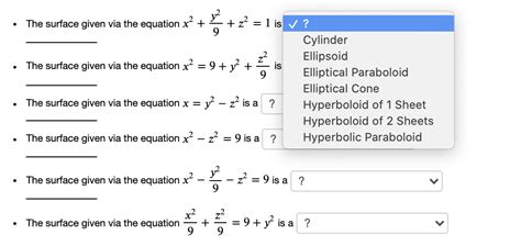 Solved The Surface Given Via The Equation X² } Z2 1 Is