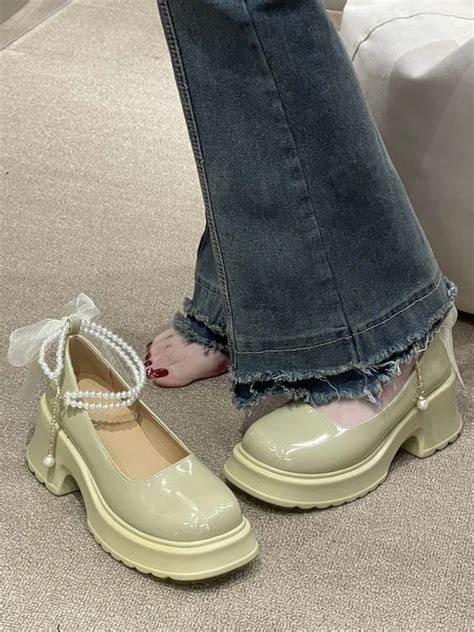 메리 제인 신발 빈티지 오피스 레이디 신발 캐주얼 버클 라운드 토 펌프 솔리드 디자인 한국 스타일 여름 AliExpress