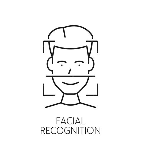 Premium Vector Facial Recognition Biometric Identification Icon
