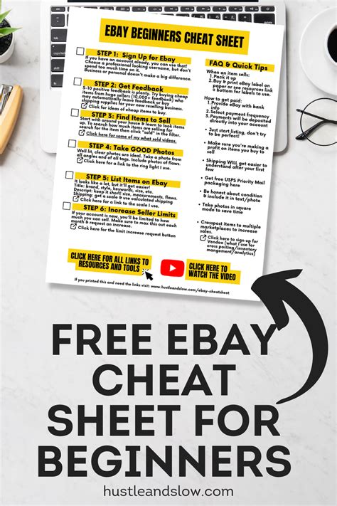 Selling On Ebay For Beginners Cheat Sheet
