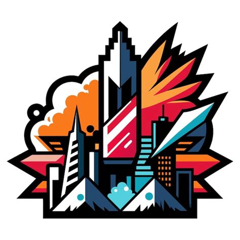 Premium Vector A Colorful Picture Of A Cityscape With A City In The