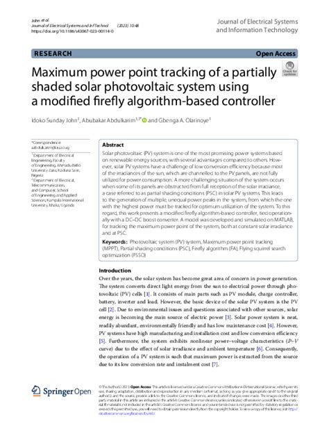 Pdf Tracking Maximum Power In Partially Shaded Pv Systems