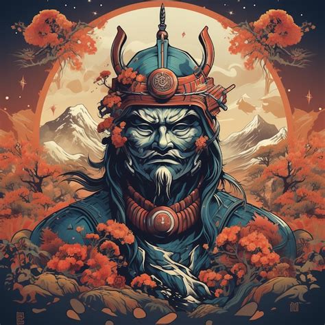Premium Ai Image A Poster For A Mixed Martial Arts With A Samurai