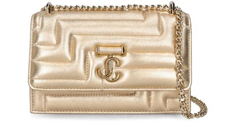 Jimmy Choo Bohemia Quilted Metallic Shoulder Bag In Natural Lyst