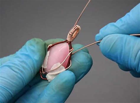Wire Wrapping Alluring Pink Teardrop Cabochon Pendant Tutorial Studio