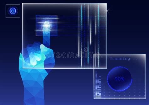 futuristic eye detection technology concept with binary code stock