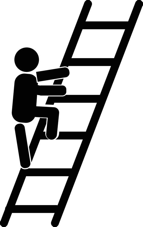 Persona Subiendo Un Icono De Escalera Sobre Fondo Blanco Símbolo De