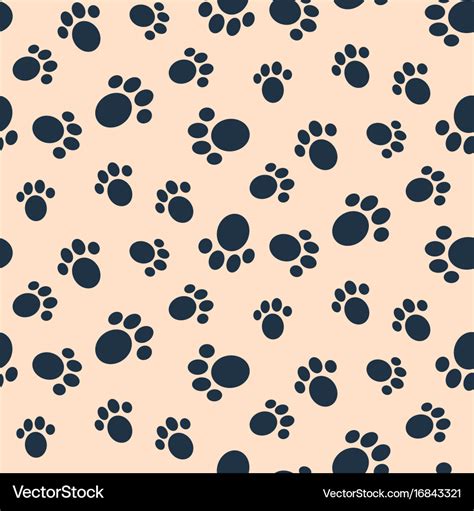 Dog Paw Print Seamless Pattern Royalty Free Vector Image