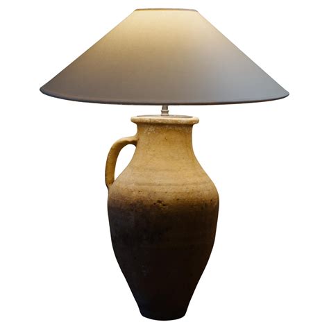 20th Century Ceramic Amphora Table Lamp Vintage Handcrafted Lighting