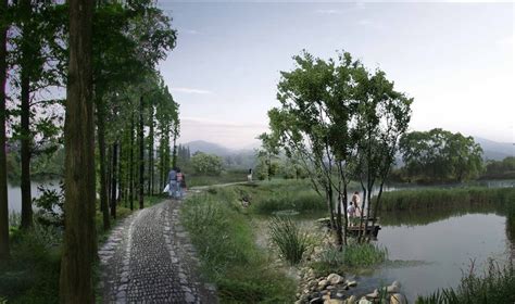 乡村旅游度假村效果图psd分层素材 配景素材 筑龙渲染表现论坛