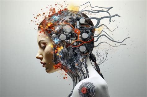 Ai Face Symbolizing The Development Of Female Humanoid Artificial