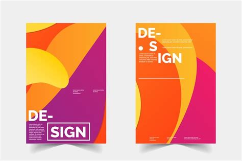 추상적인 노란색과 파스텔 색의 포스터 배경 템플릿 프리미엄 벡터