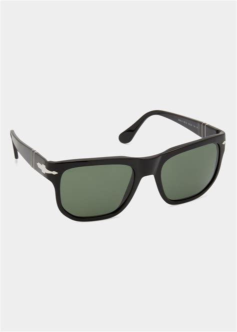Persol Mens Temple Plaqué Rectangle Sunglasses Editorialist