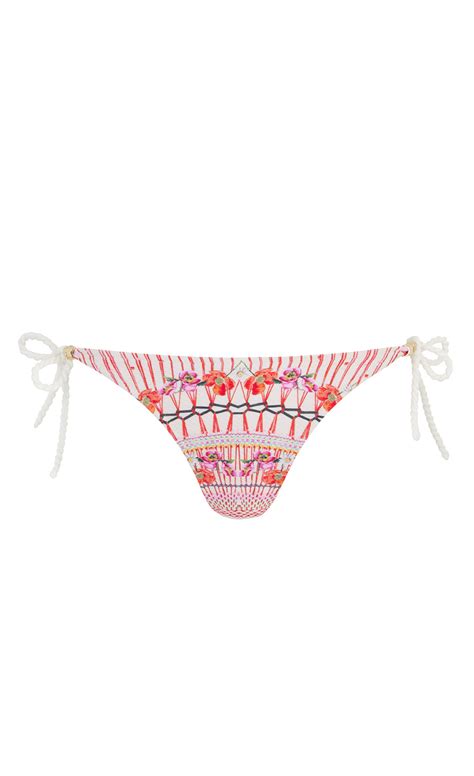 Pomegranate Tie Side Bikini Bottom Pink Mix Swimwear Temperley