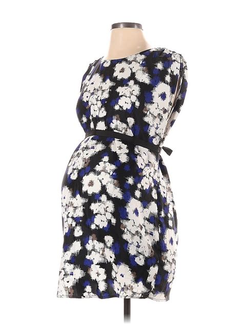 A Pea In The Pod 100 Polyester Floral Multi Color Blue Casual Dress A Pea In The Pod 100 Polyester Floral Multi Color Blue Casual Dress