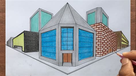 How To Draw A Town In 2 Point Perspective YouTube