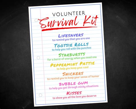 Volunteer Survival Kit T Tags Volunteer Appreciation And Thank You