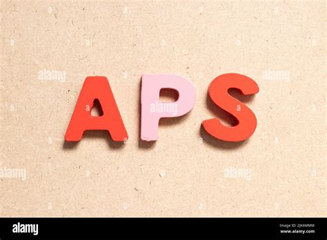 Lettre De Couleur En Lettres De Lalphabet Dans Le Mot Aps Abréviation