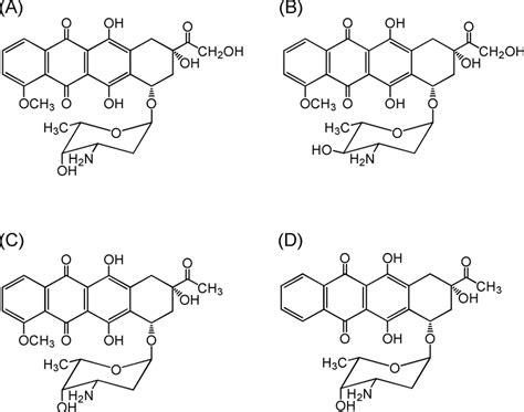 Structures Of A Doxorubicin Dox B Epirubicin Epi C