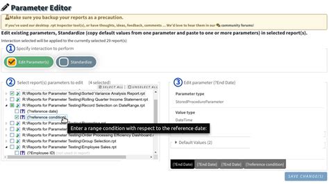 How To Edit The Crystal Reports Parameters Andor Crystal Reports Parameter Default Values