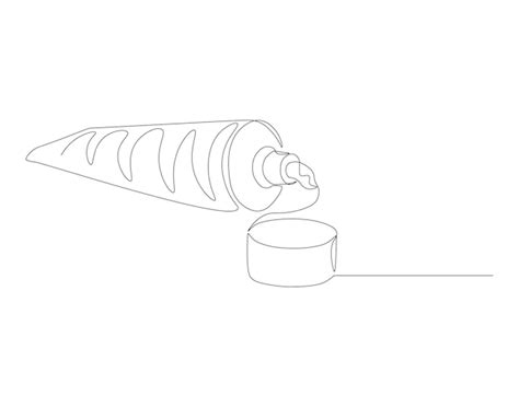 Premium Vector Continuous Line Drawing Of Tootpaste Tube One Line Of