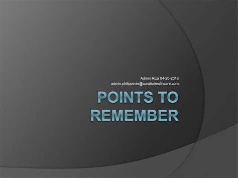 Points To Remember Pptx