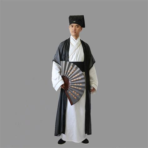 新款古装汉服男士侠客广袖唐宋才子书生服装学生演出班服长袍套装 虎窝淘