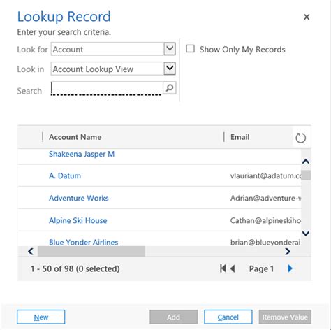 Hide Unhide Search Fields On Lookup Window In Dynamics 365 Magnetism