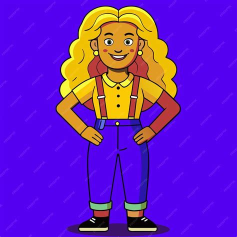 A Cartoon Drawing Of A Girl With A Scarf Around Her Neck Premium Ai
