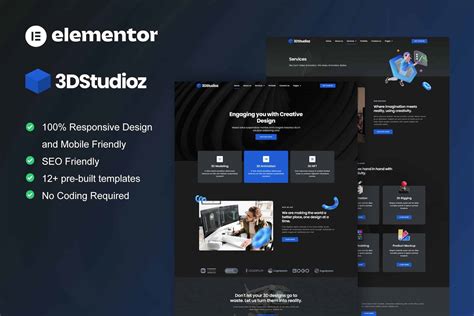 3dstudioz 3d Design And Animation Studio Elementor Template Kit Latest