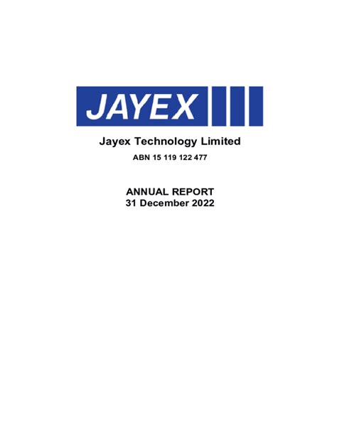 Fillable Online Jayex Technology Limited Appendix 4d Half Year Report