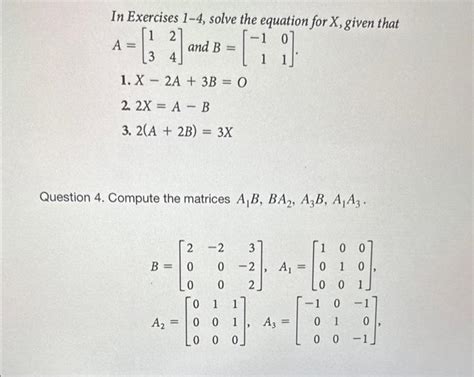 solved in exercises 1 4 solve the equation for x given