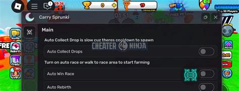 Carry Sprunki Script Auto Win Race Gui Cheaterninja