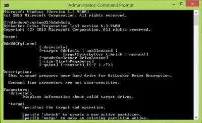 Using Bitlocker Drive Preparation Tool With Command Prompt