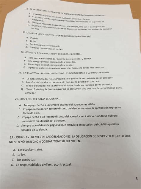 Examen Tipo Test Derecho Civil I Exámenes De Derecho Civil Docsity